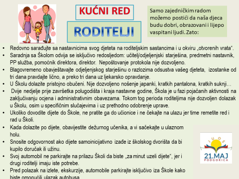 Kućni red roditelji | OŠ "21. MAЈ"
